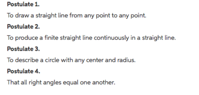 Solved Postulate 1. To draw a straight line from any point | Chegg.com