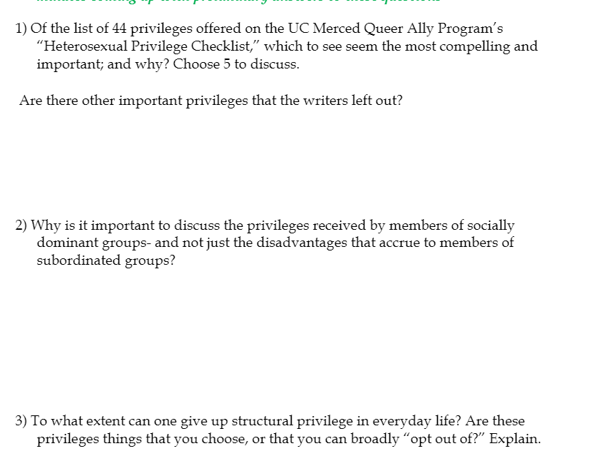 Solved 1) Of the list of 44 privileges offered on the UC | Chegg.com