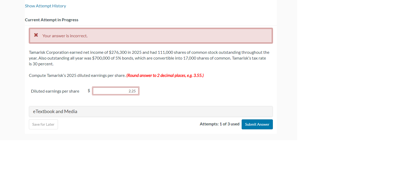 Solved Tamarisk Corporation earned net income of \$276,300 | Chegg.com
