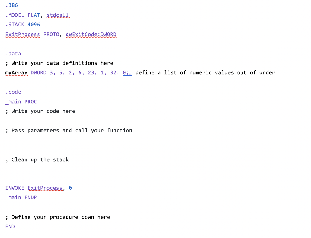 Solved CAN I GET HELP IN BUBBLE SORT IN MASM PLEASE Write a | Chegg.com