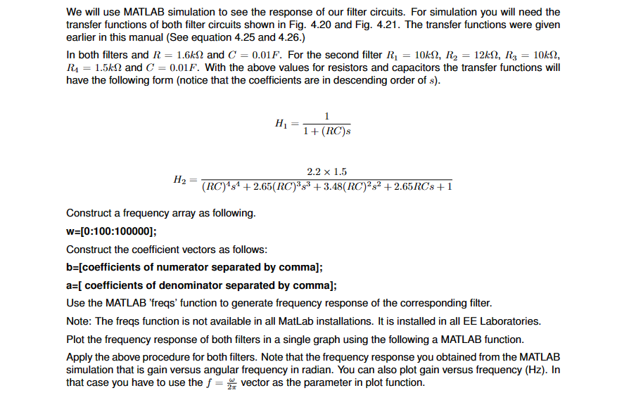 Solved 1st order LPF: ∣H(s)∣=(1+RCs)1 4th order LPF: | Chegg.com