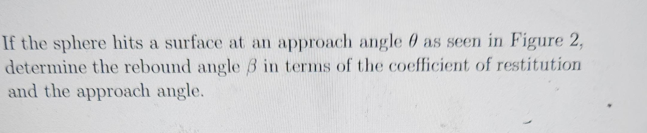 Solved If the sphere hits a surface at an approach angle θ | Chegg.com