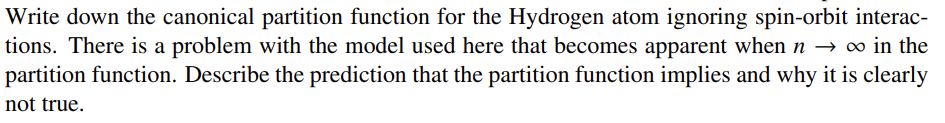 Solved Write down the canonical partition function for the | Chegg.com