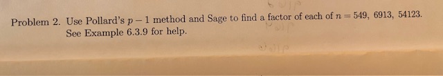 Solved Number TheoryShow Sage code (not ﻿Python) ﻿for this | Chegg.com
