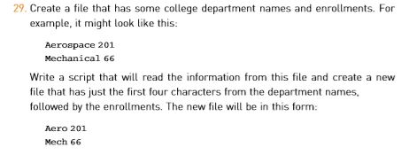 Solved 29. Create a file that has some college department | Chegg.com