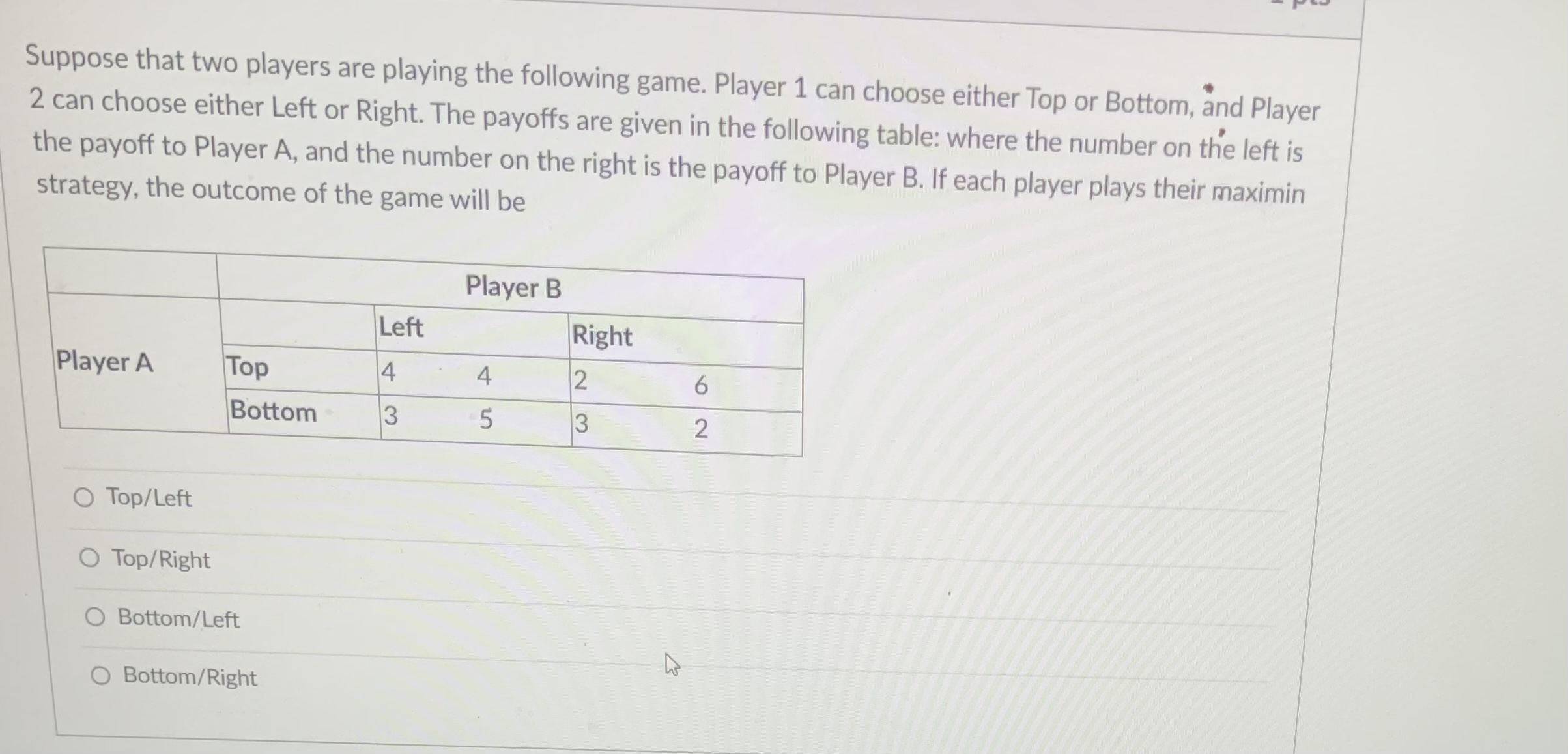Solved Suppose that two players are playing the following | Chegg.com