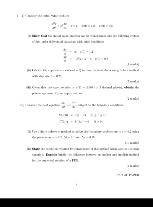 Solved 6. (a) Consider the initial value problem dt 0)-12. | Chegg.com