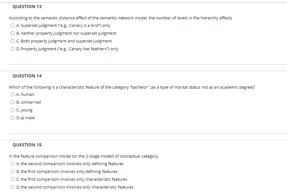 Solved According to the semantic distance effect of the | Chegg.com