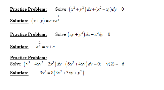 Solved Practice Problem: Solve (x2 + y2) dx+(x2 - xy) dy = 0 | Chegg.com