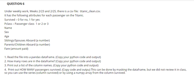 Solved Given The Numpy Array Stats Array 1 5 9 13 