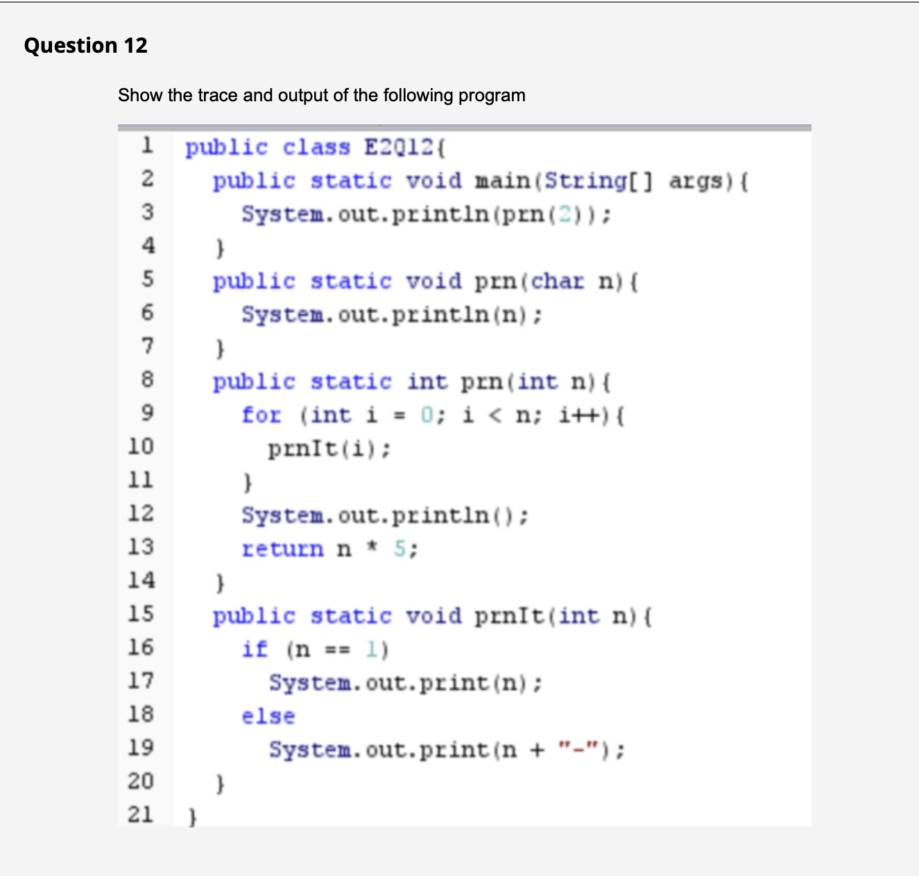 Solved Show the trace and output of the following program | Chegg.com