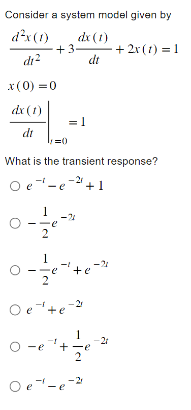 Solved Consider a system model given by | Chegg.com