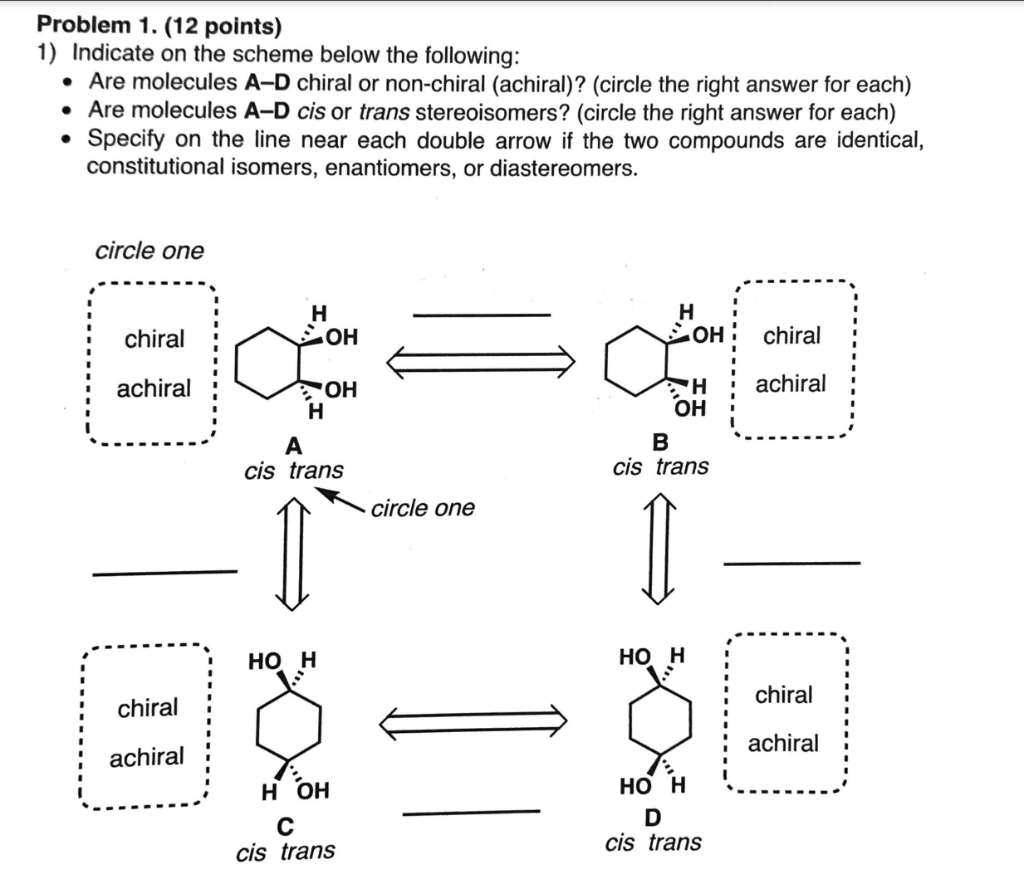 Solved Problem 1. (12 points) 1) Indicate on the scheme | Chegg.com
