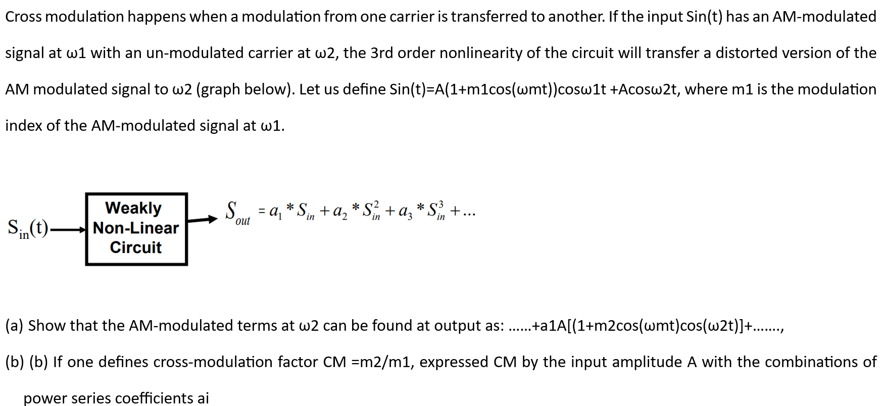 Solved Cross Modulation Happens When A Modulation From One