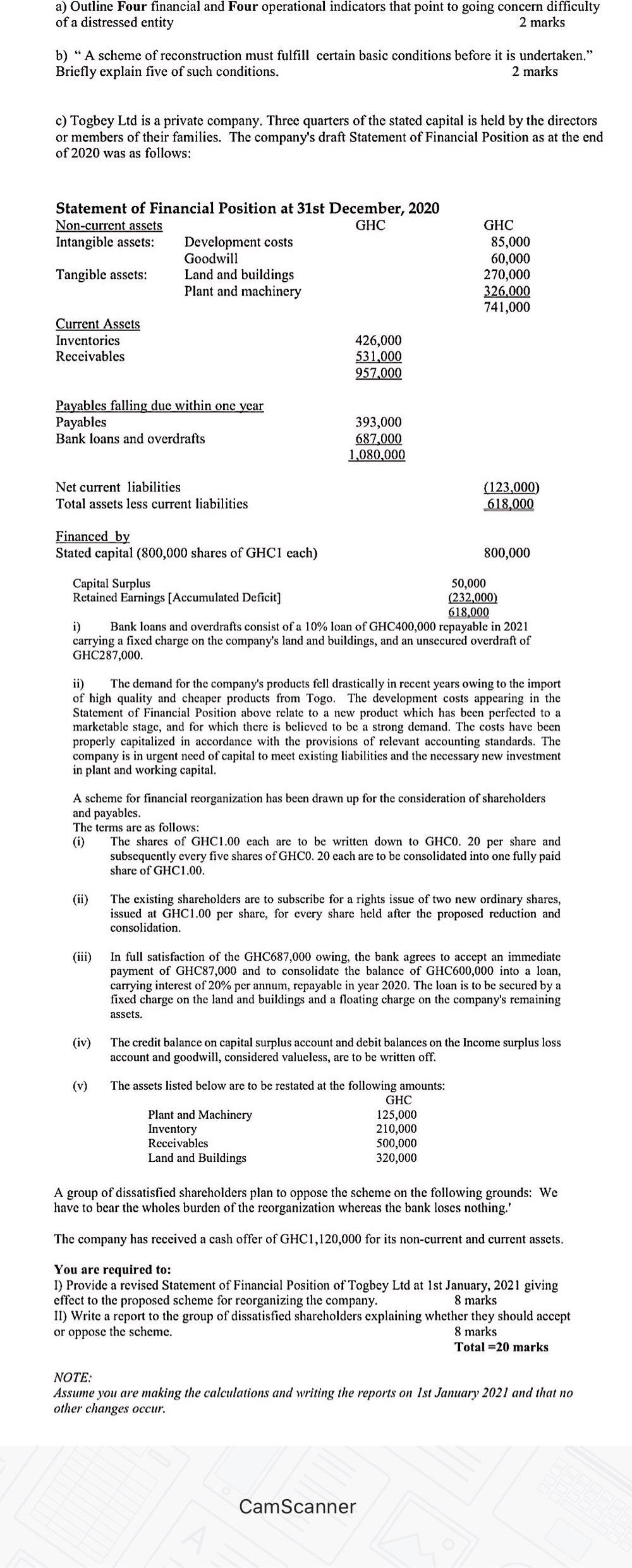 Solved a) Outline Four financial and Four operational | Chegg.com