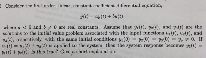 Solved . Consider the first order, linear, constant | Chegg.com