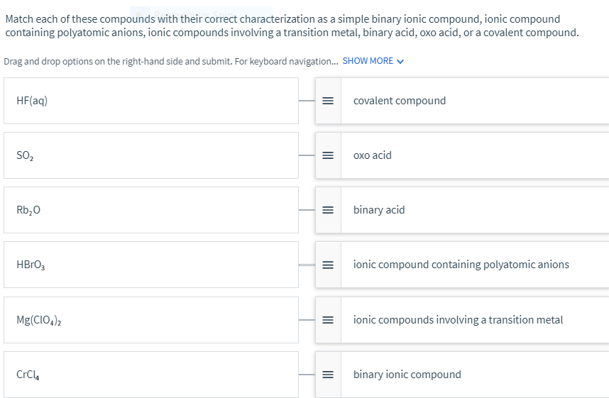 Solved Match each of these compounds with their correct | Chegg.com
