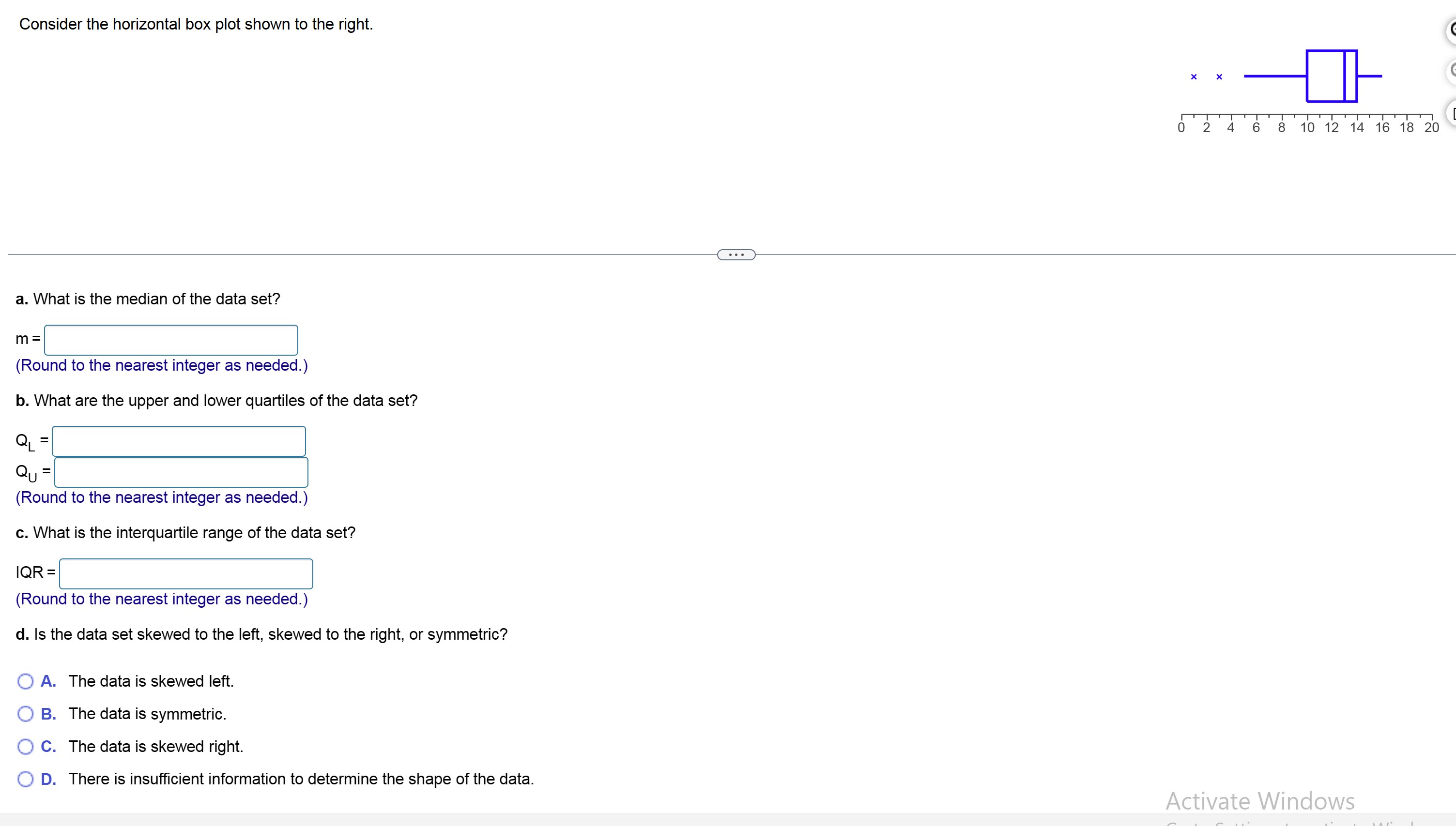 Consider the horizontal box plot shown to the | Chegg.com