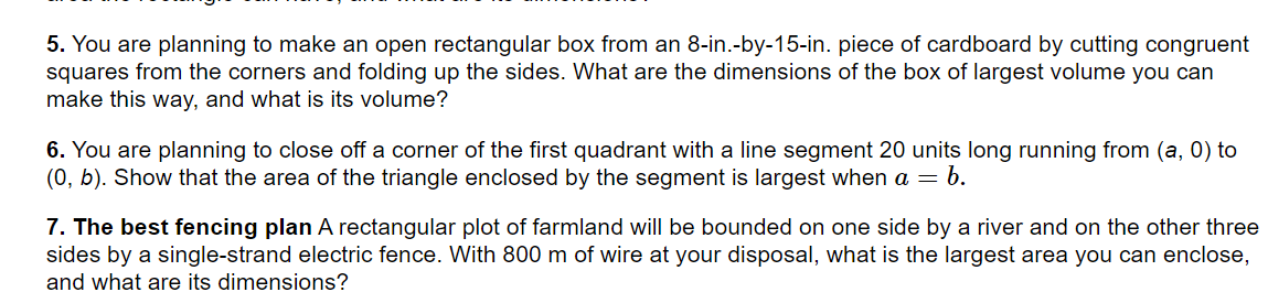 Solved 5. You are planning to make an open rectangular box | Chegg.com