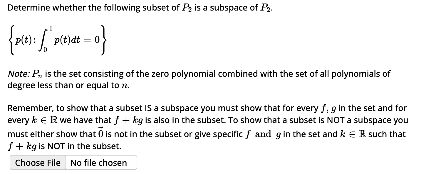 Solved Determine whether the following subset of P2 is a | Chegg.com