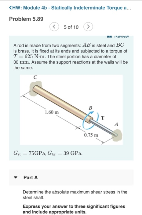 Solved HW: Module 4b- Statically Indeterminate Torque a... | Chegg.com