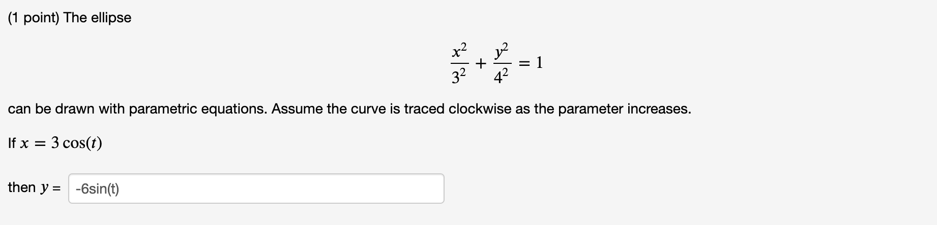 Solved (4 points) Below you are given six parametric | Chegg.com