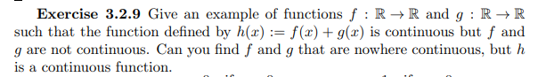 Solved Exercise 3.2.9 Give an example of functions f:R→R and | Chegg.com