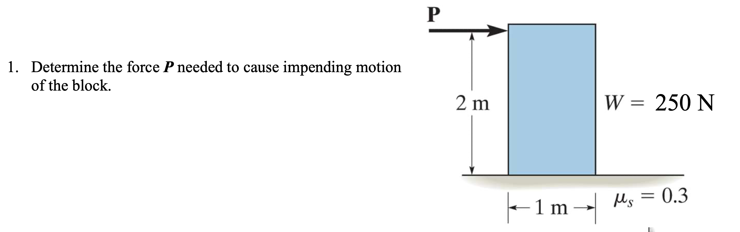 Solved P 1 Determine The Force P Needed To Cause Impending