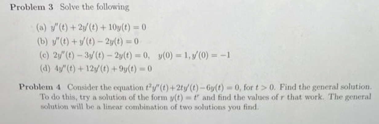 Solved Problem 3 Solve the following (a) | Chegg.com