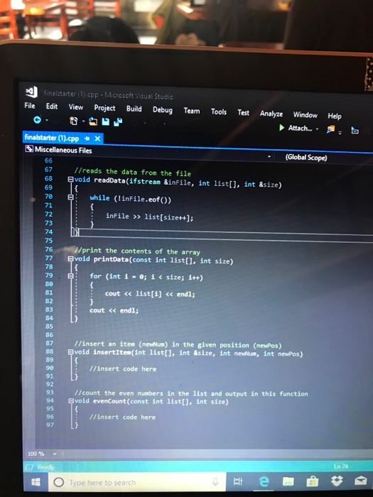 Solved Open th insert code here. For the insert function, | Chegg.com