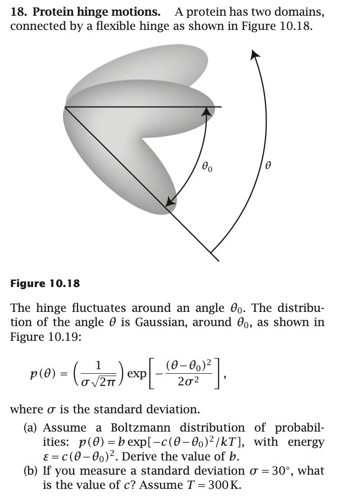 Solved 18. Protein hinge motions. A protein has two domains, | Chegg.com