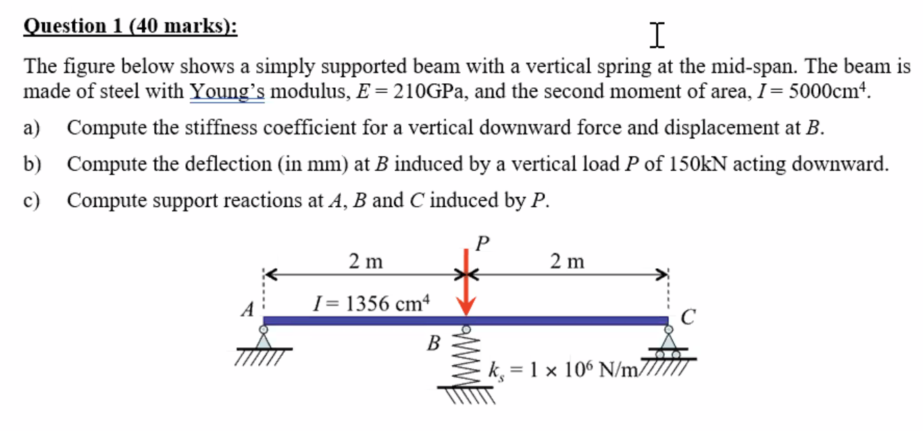 Solved = Question 1 (40 marks): I The figure below shows a | Chegg.com