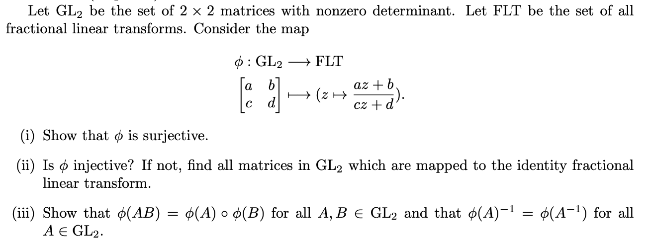 Solved (i) Show that φ is surjective. (ii) Is φ injective? | Chegg.com