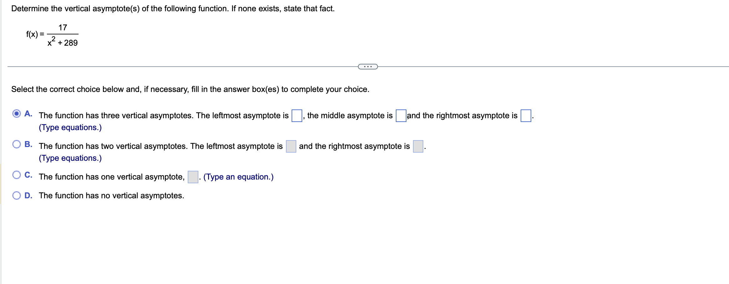 Solved Determine the vertical asymptote(s) ﻿of the following | Chegg.com
