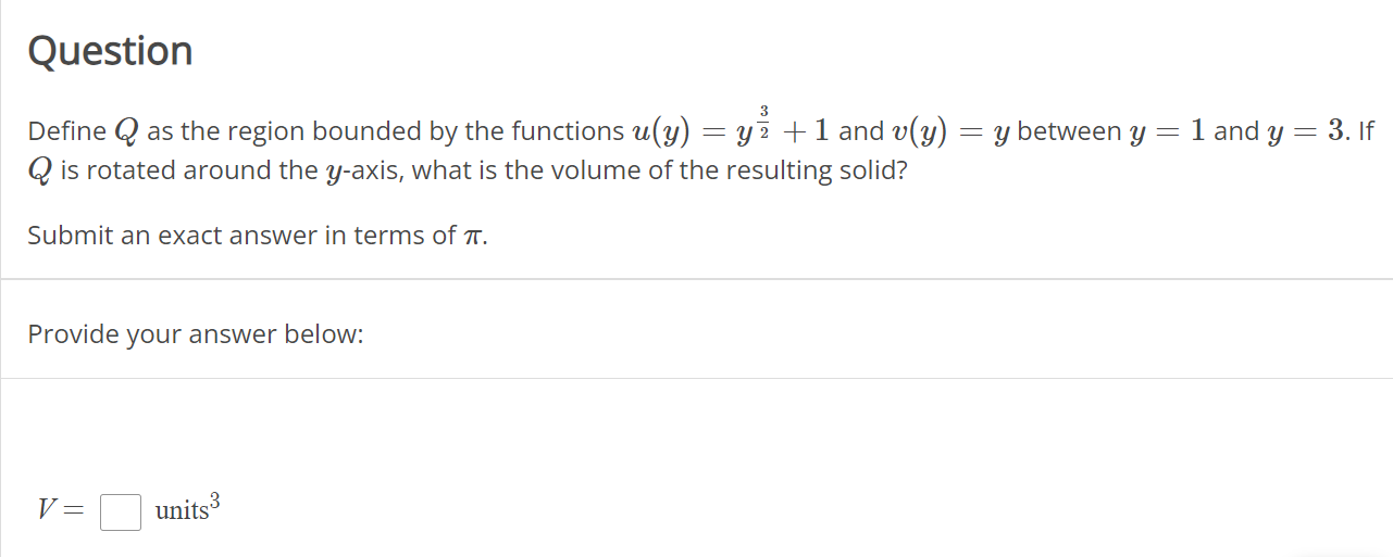 Solved Define Q as the region bounded by the functions | Chegg.com