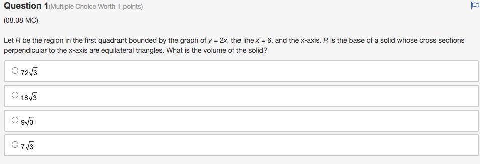Solved Question 1 (Multiple Choice Worth 1 points) (08.08 | Chegg.com