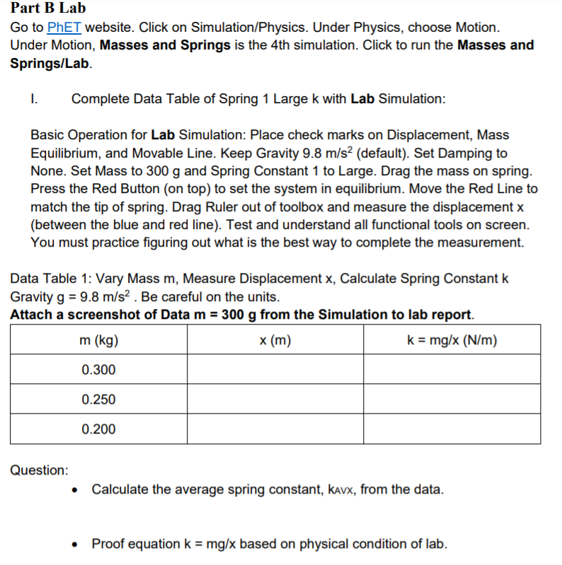Solved Part B Lab Go to PhET website. Click on | Chegg.com
