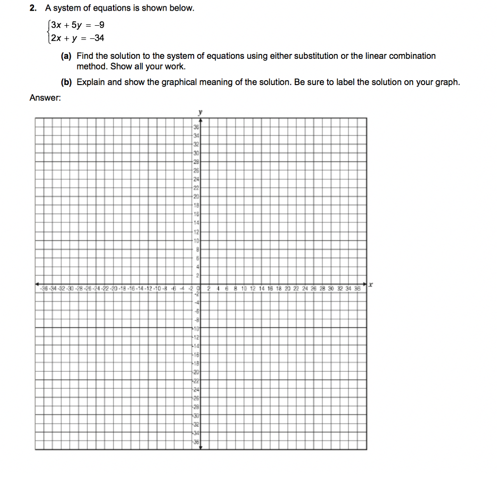 Solved 2 A System Of Equations Is Shown Below 3x 5y 9 Chegg