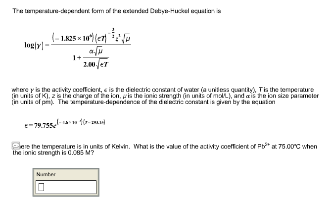 Solved The temperature-dependent form of the extended | Chegg.com