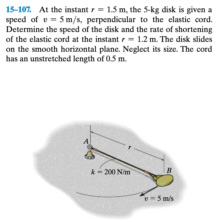 Solved 15-107. At the instant r=1.5 m, the 5-kg disk is | Chegg.com