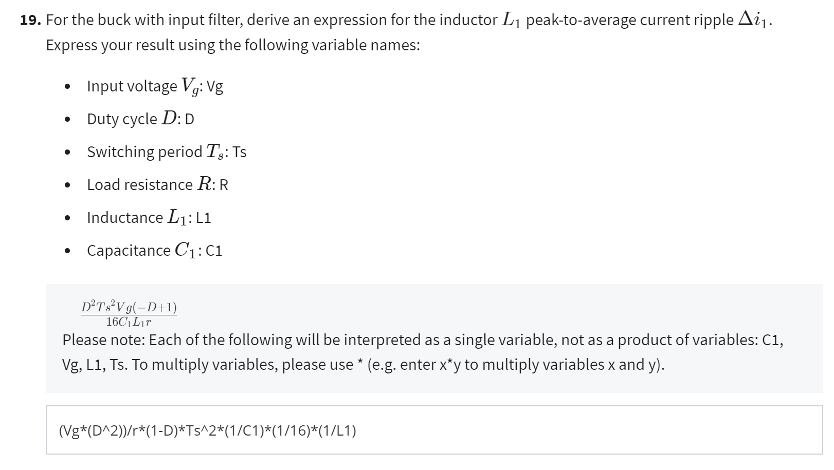 Solved To reduce switching harmonics present in the input | Chegg.com