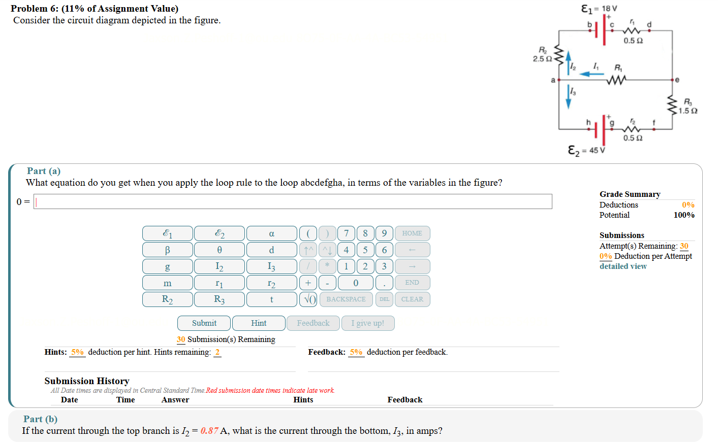 Solved Problem 6: (11\% ﻿of Assignment Value)Consider the | Chegg.com