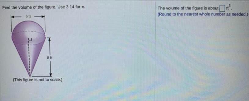 Solved Find the volume of the figure. Use 3.14 for . The | Chegg.com