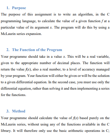 Solved 1. Purpose The purpose of this assignment is to write | Chegg.com