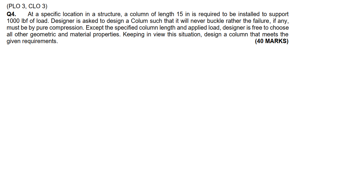 Solved (PLO 3, CLO 3) Q4. At a specific location in a | Chegg.com