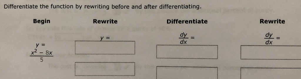 Solved Differentiate the function by rewriting before and | Chegg.com