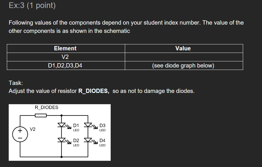 Solved Following values of the components depend on your | Chegg.com
