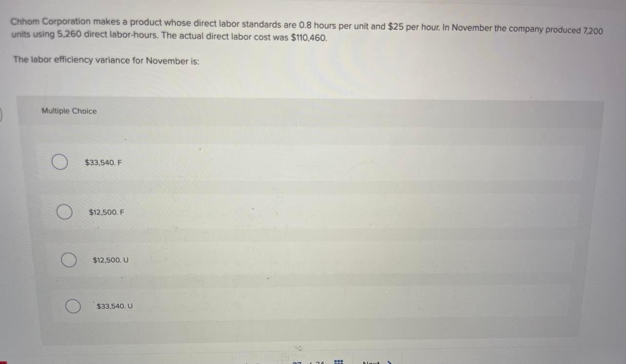 Solved Chhom Corporation makes a product whose direct labor | Chegg.com