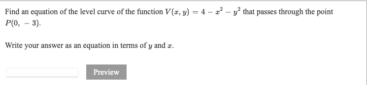 Solved Find an equation of the level curve of the function | Chegg.com