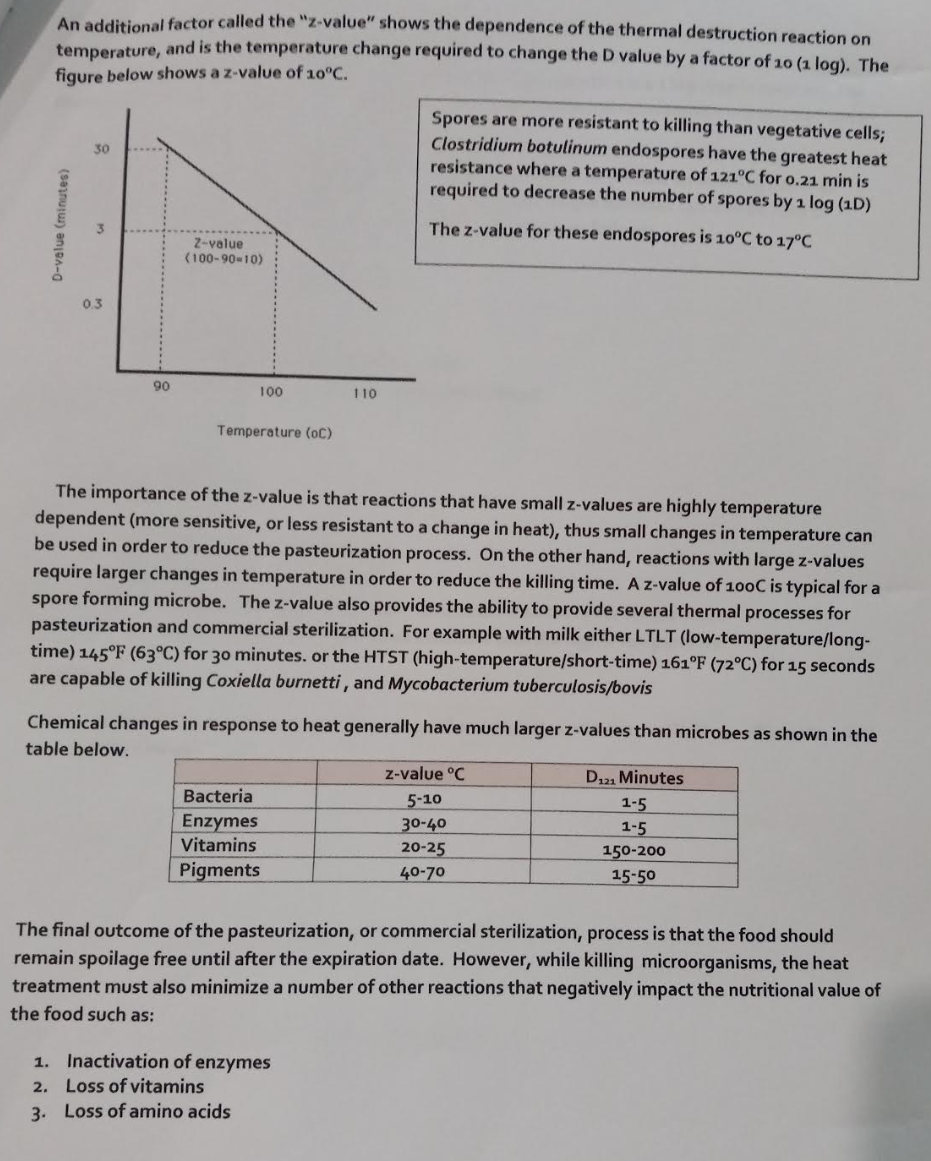 Solved The DRT: Thermal Killing of Microorganisms; D-value | Chegg.com